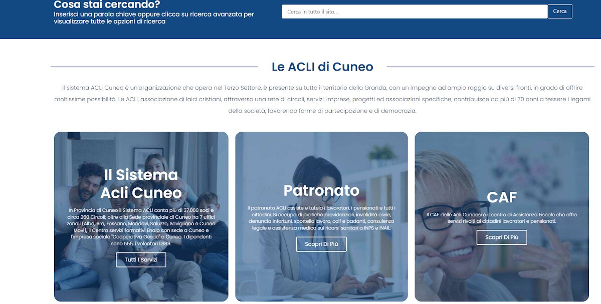 IL SITO DELLE ACLI DI CUNEO SI È RINNOVATO - Acli Cuneese - Associazionismo e Servizi Cuneo